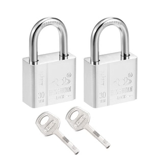 Steel Padlock, Keyed Alike, 30mm Wide Chrome Finish Harden Shackle ...