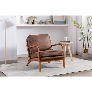 Mid-Century Modern Lounge Armchair Arm Chair with Wood Frame and ...