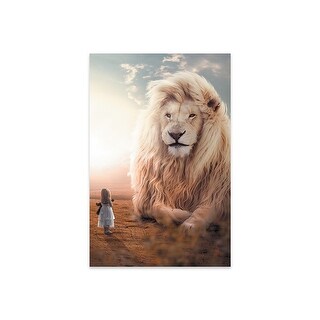 White Lion Girl Print On Acrylic Glass by Zenja Gammer - Bed Bath ...