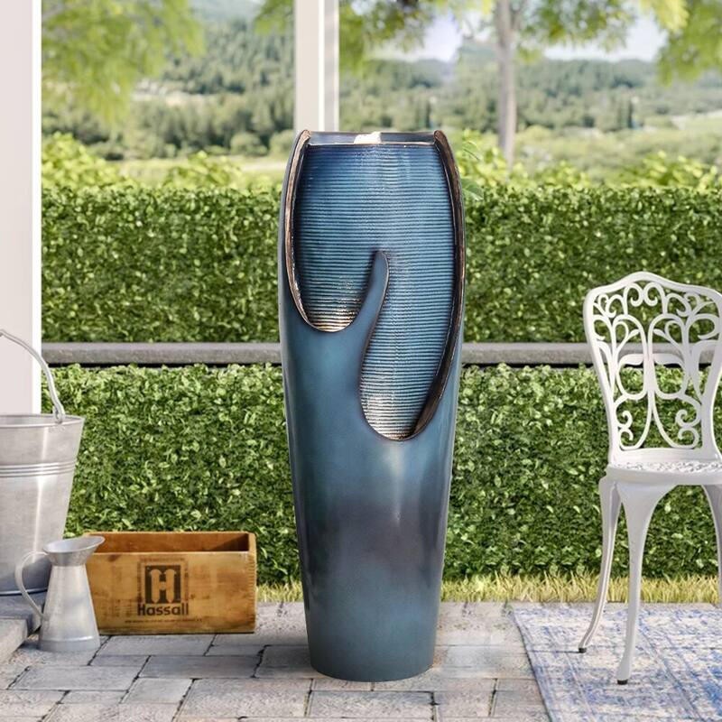 38.7"H Garden Water Fountains Jar Waterfalls for Patio Yard Porch Home ...