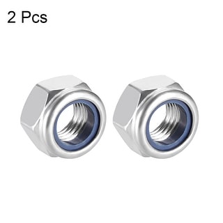 M16 x 2mm Nylon Insert Hex Lock Nuts, 304 Stainless Steel, 2 Pcs - M16 ...