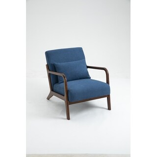Modern Accent Chair Living Room Arm Chairs with Waist Cushion, Blue ...