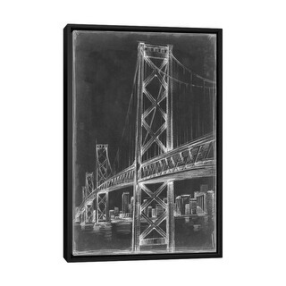 iCanvas "Suspension Bridge Blueprint II" by Ethan Harper Framed Canvas ...