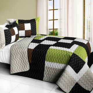 Earth Chant 3PC Vermicelli - Quilted Patchwork Quilt Set (Full/Queen ...