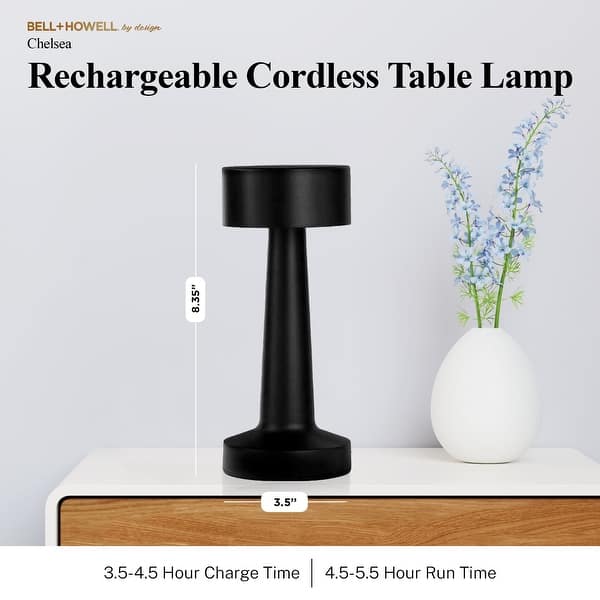 Bell + Howell Chelsea Table Lamp 2 Pack Small Cordless Touch LED ...