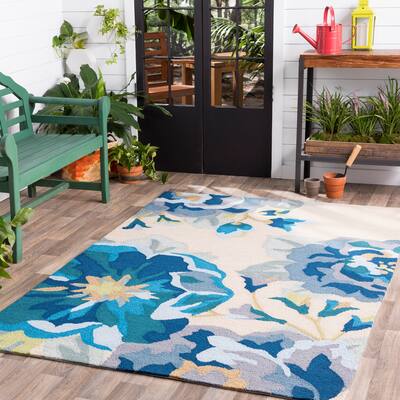 Hand-Hooked Deon Floral Area Rug - Overstock - 10052392