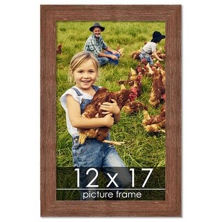 12x17 Frame Brown Barnwood Picture Frame with UV Acrylic Glass, Foam ...