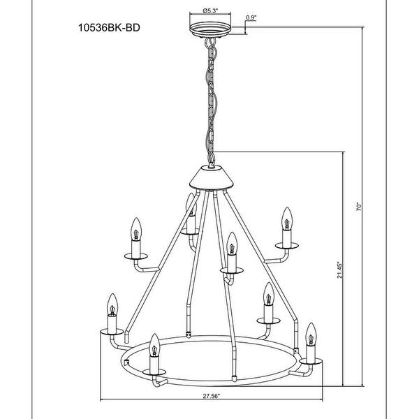 The Gray Barn Highclere Farmhouse 8-light Wagon Wheel Chandelier - 27. ...