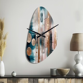 Soft Colors Shapes And Lines Marble IV - Abstract Marble Wall Clocks in ...