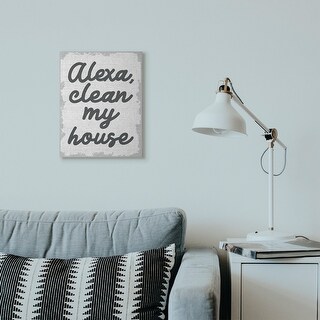 Stupell Alexa Clean My House Funny Family Home Neutral Grey Word Design ...