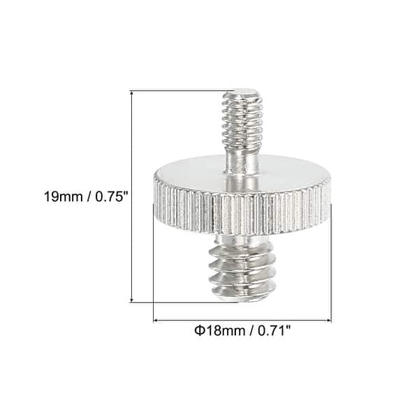 Mic Stand Adapter M4 Male to 1/4 Male Tripod Screw Double Sides Silver ...