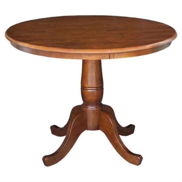 Round 36-inch Pedestal Dining Table in Espresso Finish - 36L x 36W x ...