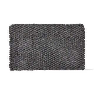 1'6"x2'6" Handwoven Doormat Dark Grey Solid Rectangle Indoor and ...