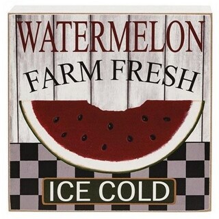 Watermelon Farm Fresh Box Sign - 6” x 6” and 1.5” deep - Bed Bath ...