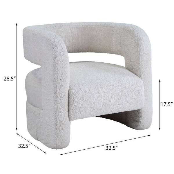 Sterling White Upholstered Accent Chair with Open Back - Bed Bath ...