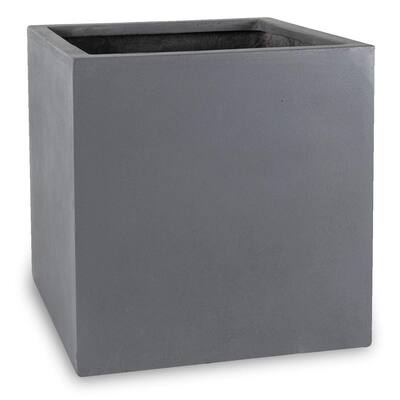Elegant Modern Cement Grey Square Indoor Outdoor Planter Pot - Cube ...