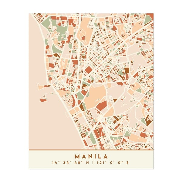 Manila Metro Manila Philippines Maps City Cityscape Art Print/Poster ...