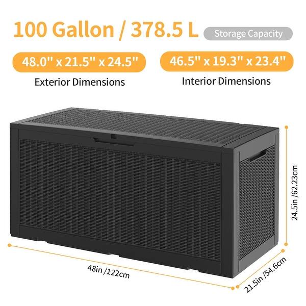 Outdoor Storage Box for Patio Furniture, Patio Cushions, Gardening ...