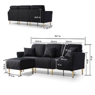 Modular Sofa Reversible Left Hand Facing Sofa and Chaise with Ottoman ...