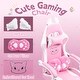 Cute Gaming Chair with Cat Paw Lumbar Cushion and Cat Ears, Ergonomic ...