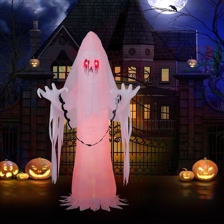Gymax 8 FT Inflatable Ghost Bride Outdoor Halloween Decoration w/ - Bed ...
