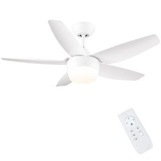 White Ceiling Fan with Lights,40 inch Ceiling Fans with Light Remote ...