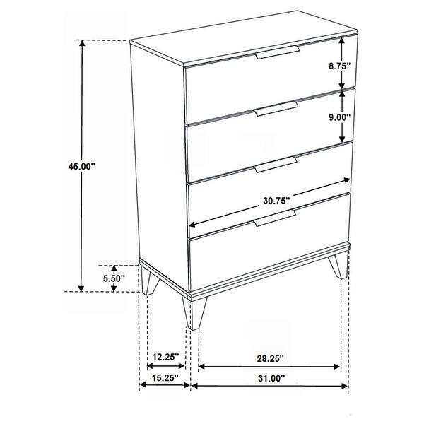 Mays Contemporary Wood 4-drawer Bedroom Chest Walnut - Bed Bath ...