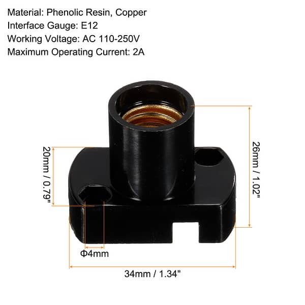 2Pcs Screw-In E12 Mini Bulb Holder Screw Type Beads Lamp Bases Socket ...