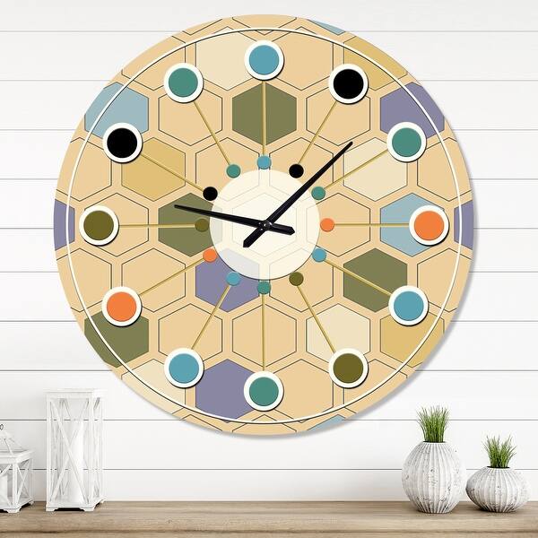 wall clock hexagon design