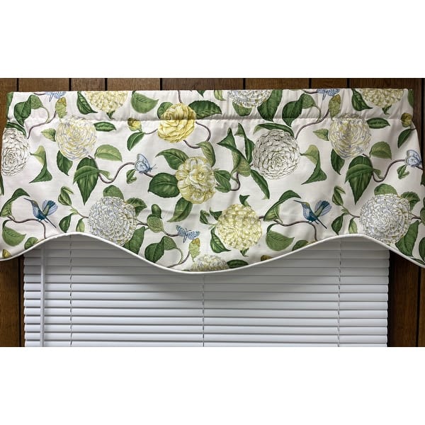 Camelia botanical shaped valance with cord - Bed Bath & Beyond - 40544762