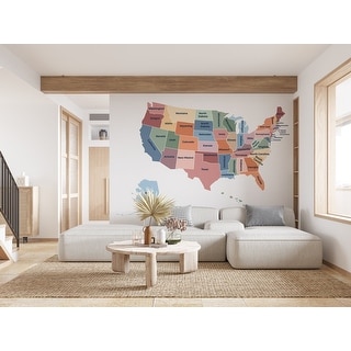 United States Map Educational Wall Decal Classroom Wall Decor - Bed ...