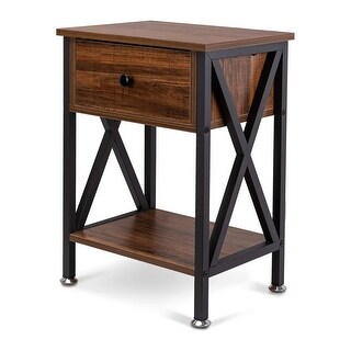 Open Bedside Table with Drawer - Suitable for Bedrooms and Living Rooms ...