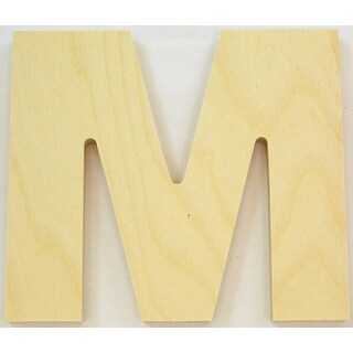 1 Pc, 12 Inch X 1" Thickness Baltic Birch Wood Letter "M" in The Arial ...