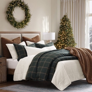 HiEnd Accents Windowpane Plaid Modern Rustic Bedding 3 Piece Comforter ...