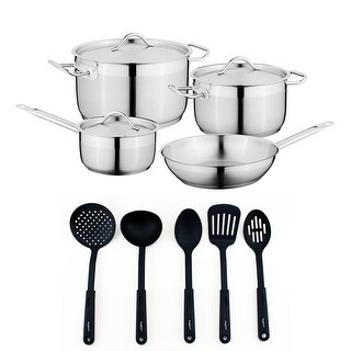 Essentials 18/10 SS 12pc Cookware Set, Hotel - Bed Bath & Beyond - 35254630