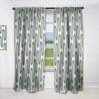 Designart 'White & Blue Abstract Pattern' Modern Blackout Curtain ...