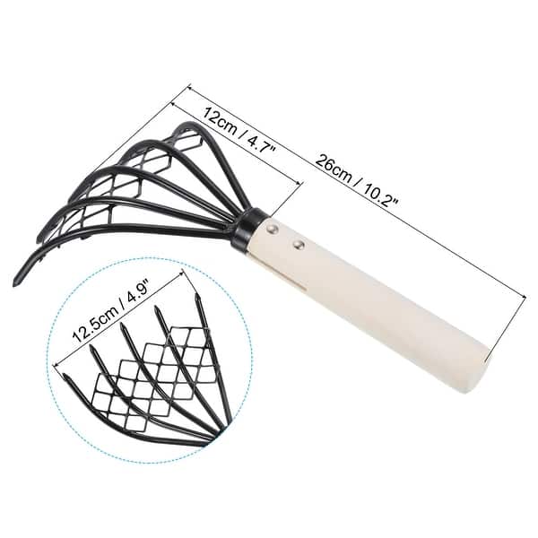 2Pcs 10" 5-Tine Claws Hand Rake Shell Clam Digger Dig Seafood Rake with ...