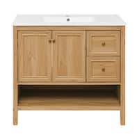 Chateau 36" Bathroom Vanity In Natural Oak - On Sale - Bed Bath ...