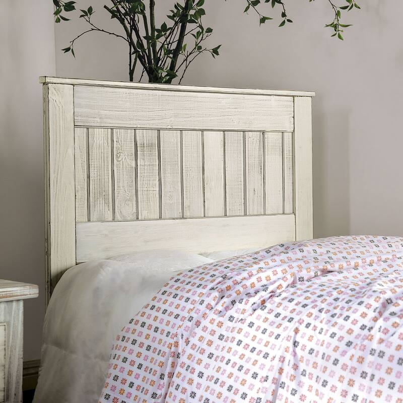 Wooden Headboard with Distressed Finish Design - Overstock - 34741990