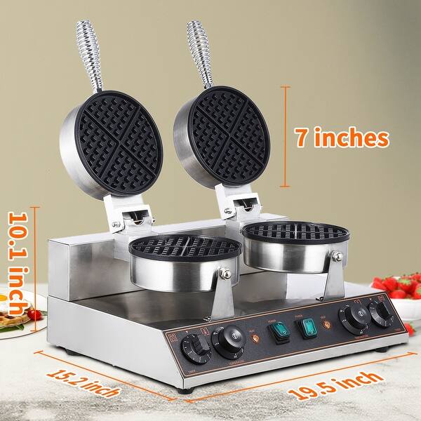 2400W Commercial Double Round Waffle Maker Machine - Bed Bath & Beyond ...