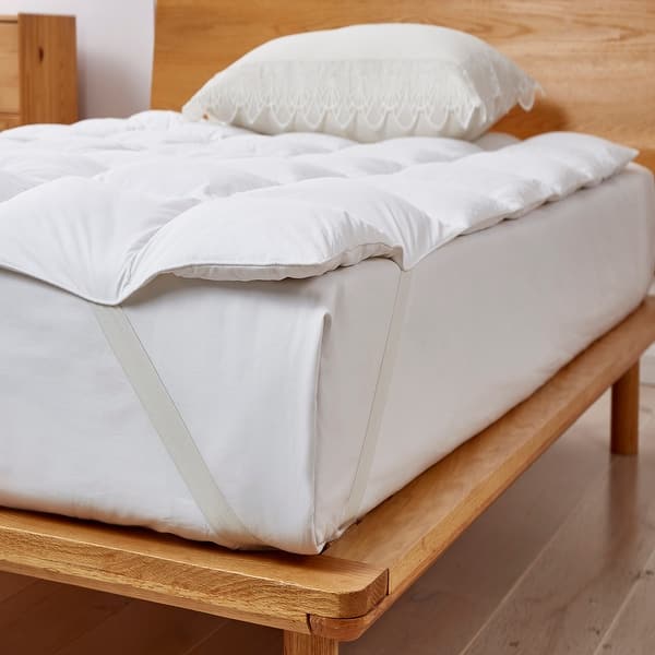 Serta White Goose Feather And Down Fiber Featherbed - On Sale - Bed ...
