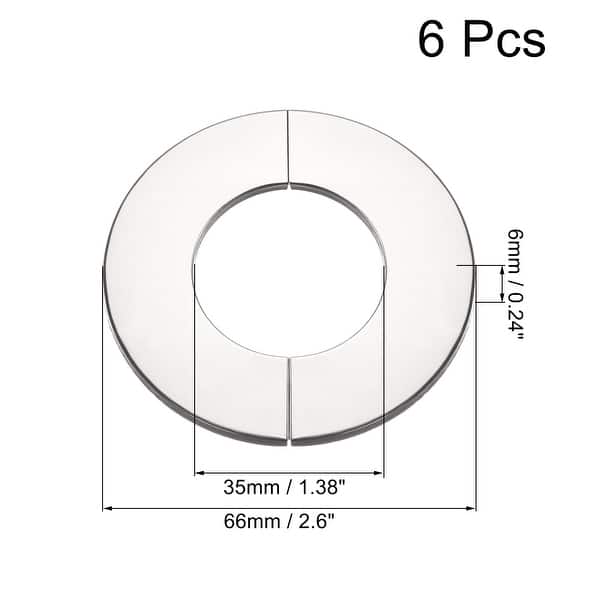 Wall Split Flange, Stainless Steel Round Escutcheon Plate 6Pcs - Bed ...