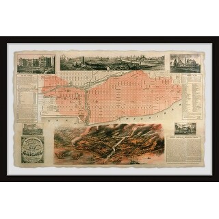 'Map of the Great Chicago Fire' Framed Painting Print - Bed Bath ...