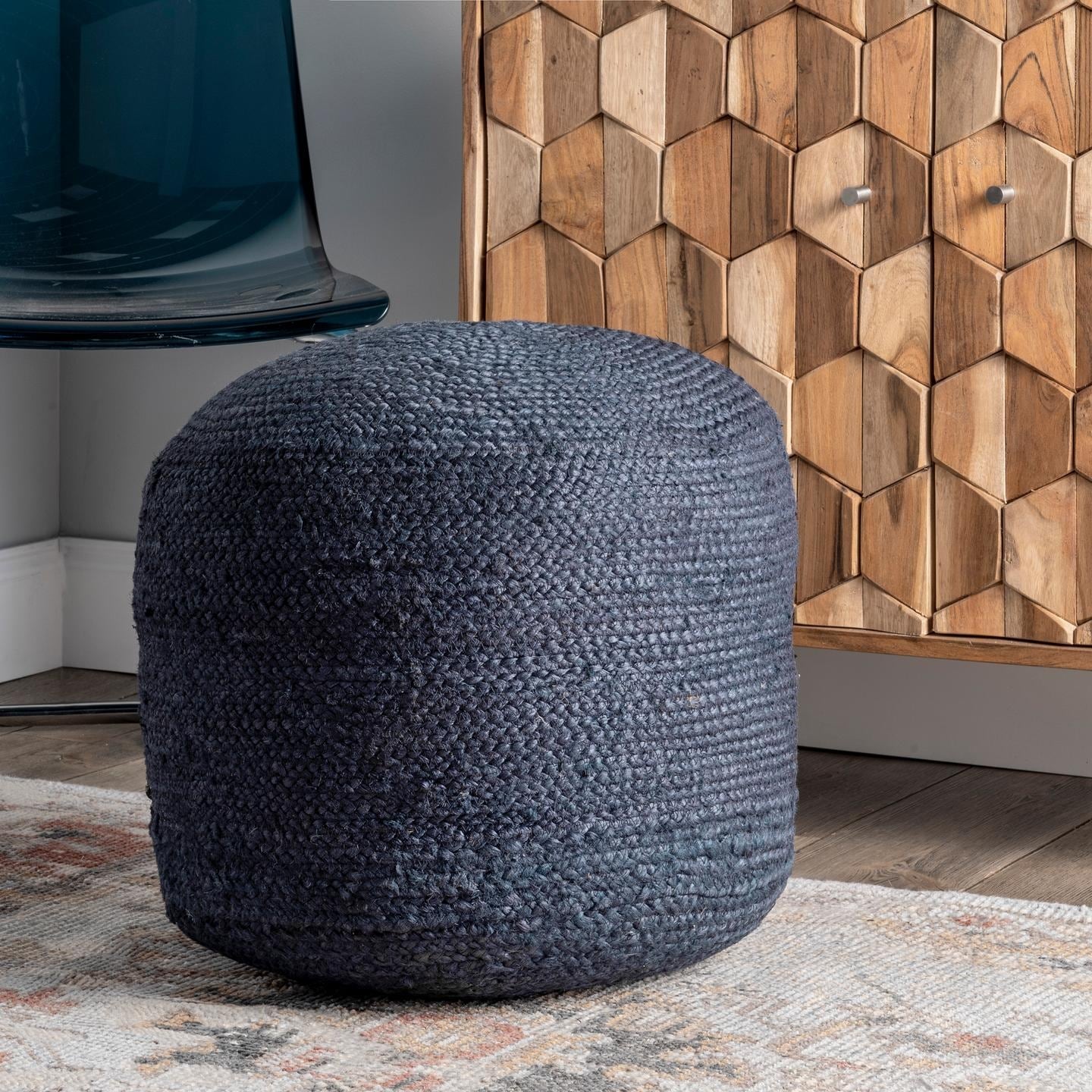 Nuloom Bristol Braided Solid Jute Ottoman Pouf On Sale Bed Bath Beyond 30965036