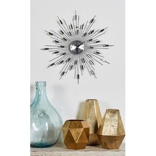 Silver Metal Acrylic Starburst Wall Clock - Bed Bath & Beyond - 21247795