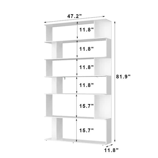 Buffet Display Cabinet Bookshelf Bookcase 81.9 Inches Tall Bookshelf ...