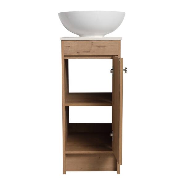 BNK 16 inch Freestanding Bathroom Vanity with Single Sink and Soft ...