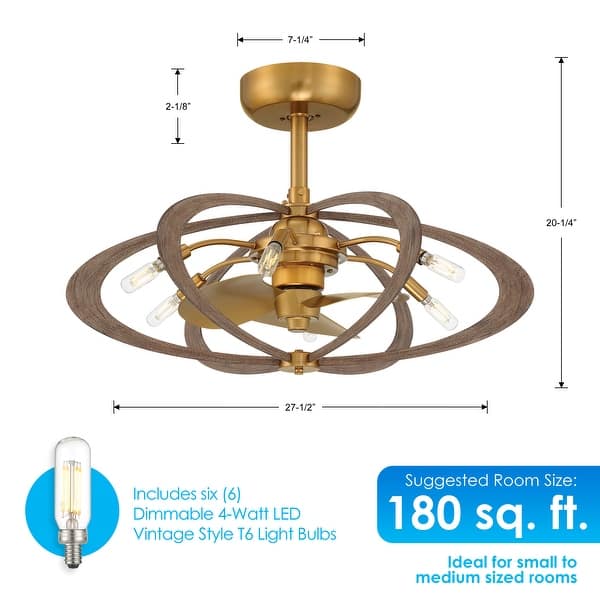 Tamilyn® 27.5 inch Ellipse Shade Ceiling Fan with Remote Control and ...