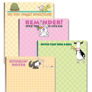 Stonehouse Collection -Cute Humorous Notepads - 4 Assorted Funny Note ...