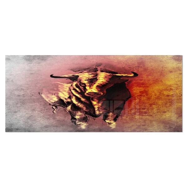Designart 'Spanish Bull Tattoo Sketch' Digital Art Metal Wall Art - Bed ...